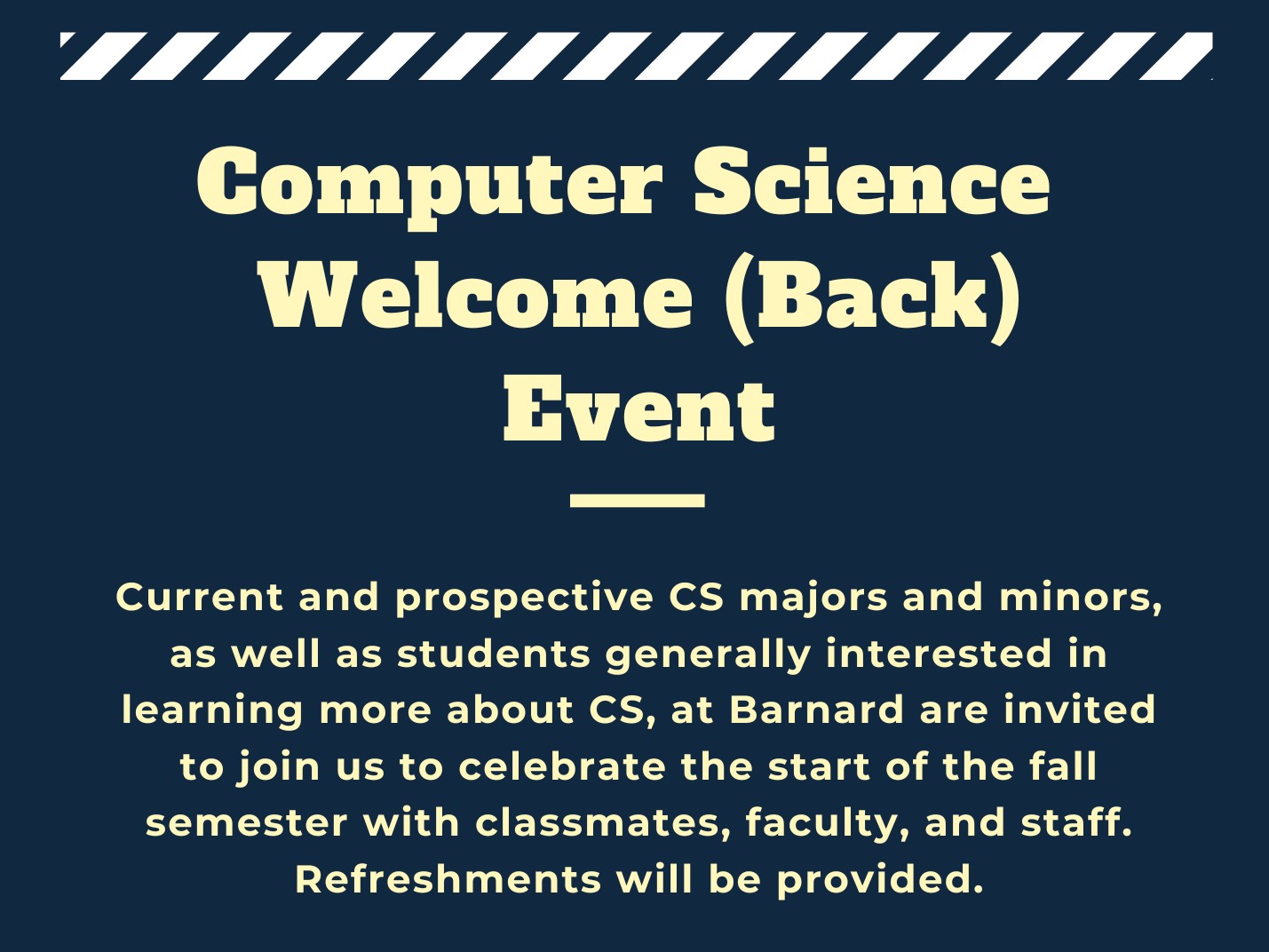 Computer Science Welcome (Back) Event | Barnard College