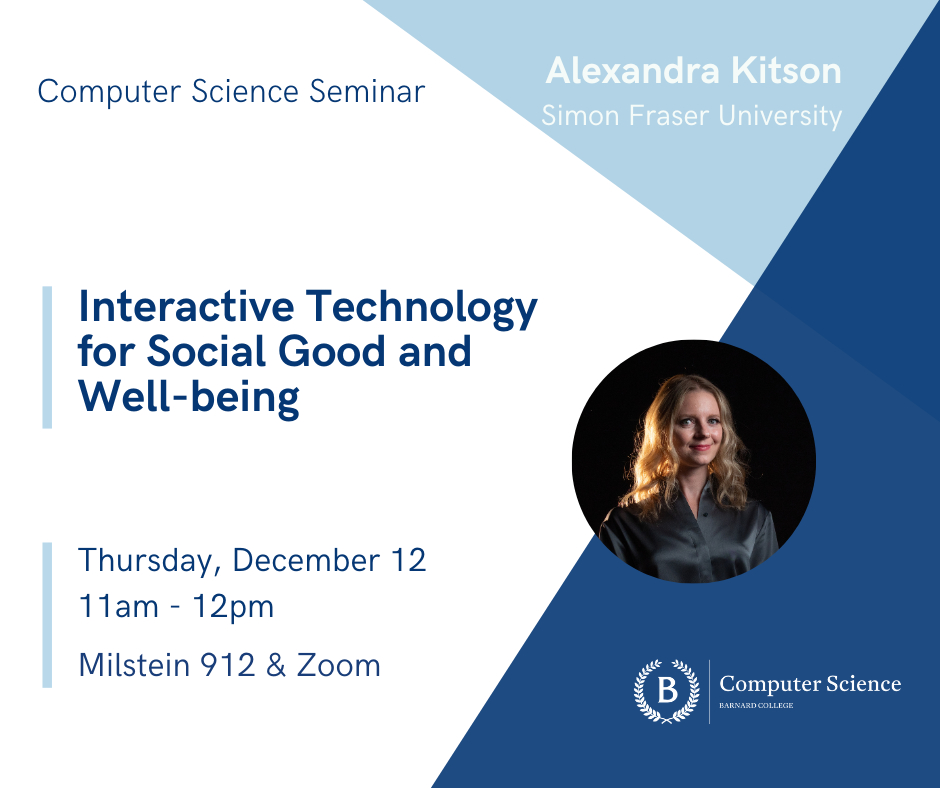 Computer Science Seminar: Alexandra Kitson (Simon Fraser University ...