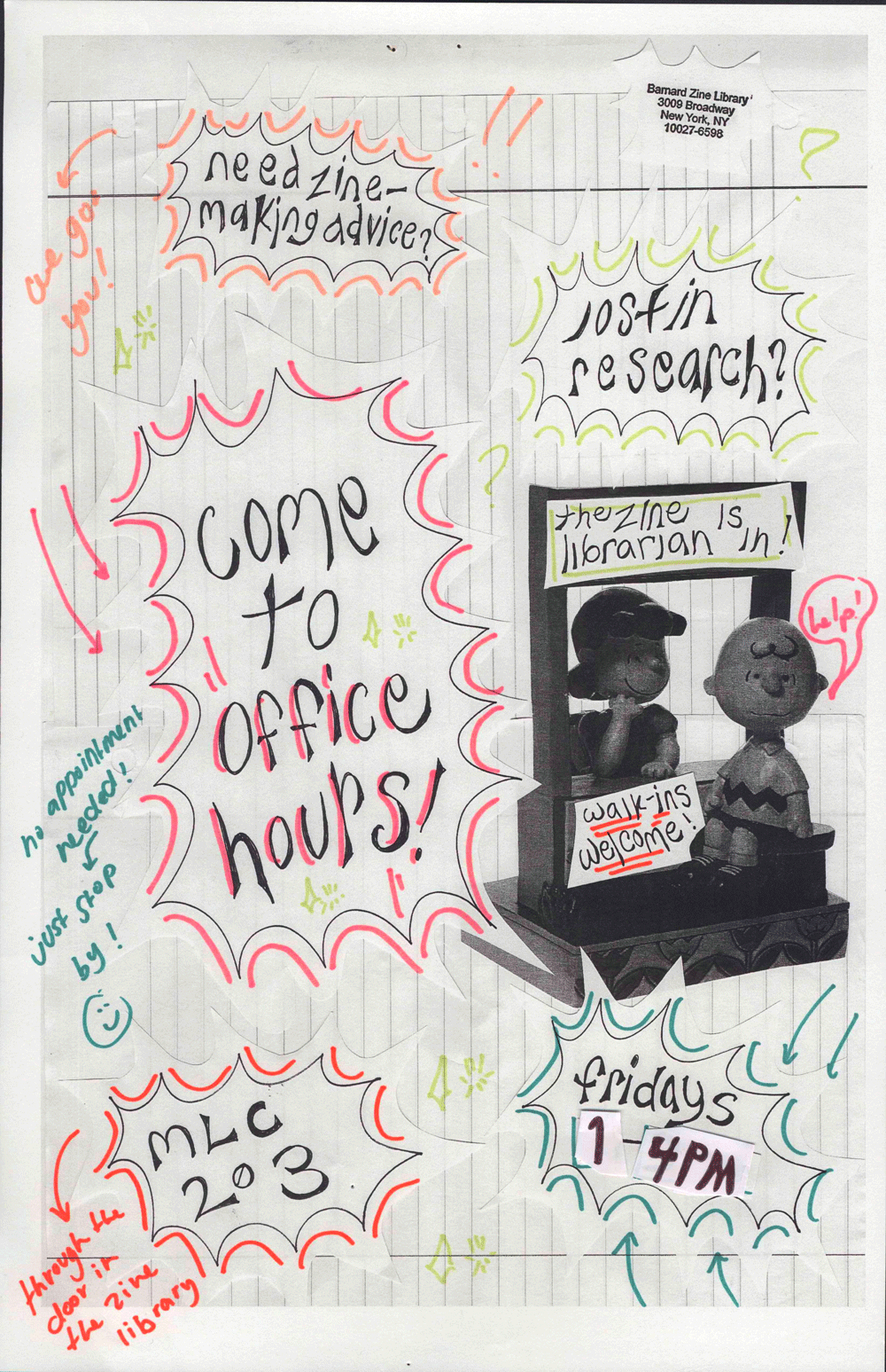 Zine Library Drop-in Hours 4/25/25 | Barnard College
